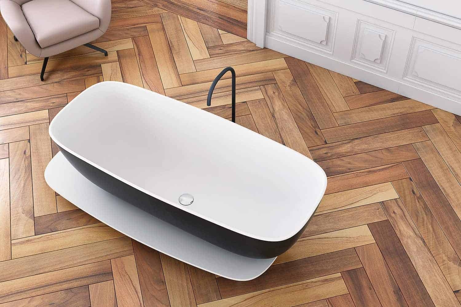 Kolpa Milo Bathtub-FS 174x75 szabadon álló fürdőkád Kerrock-ból, 174x75 ...